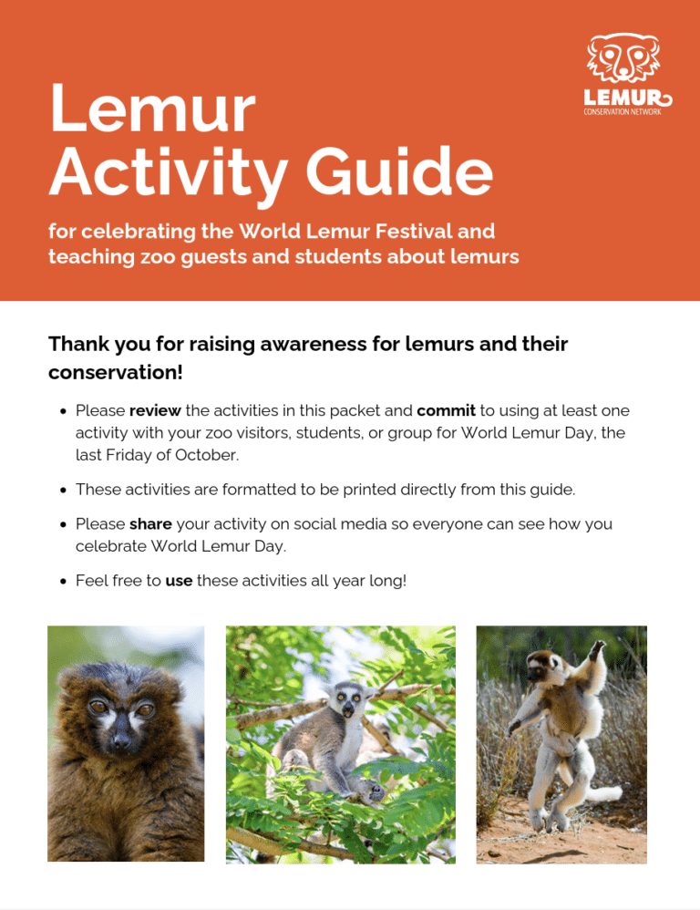 Lemur Activity Guide – Lemur Conservation Network